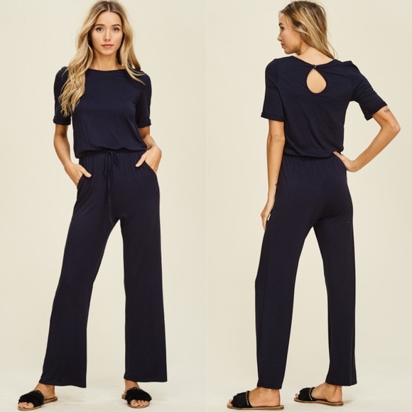BellanBlue | Pants & Jumpsuits | Liz Uber Comfy Jumpsuit Navy | Poshmark